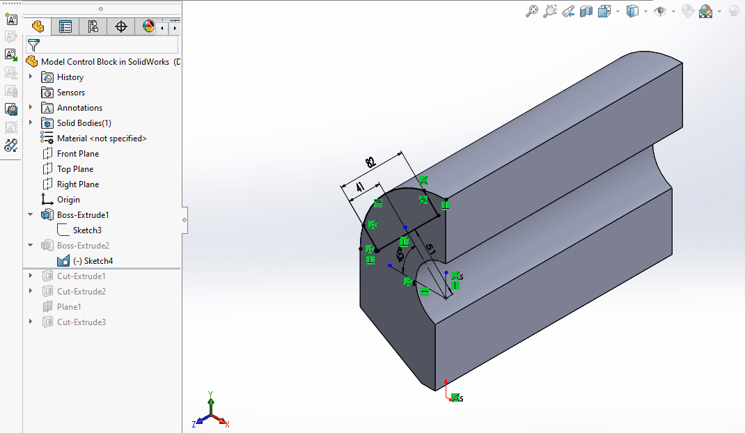 Model Control Block in SolidWorks : (Gallery Serial No.14) – Mechnexus