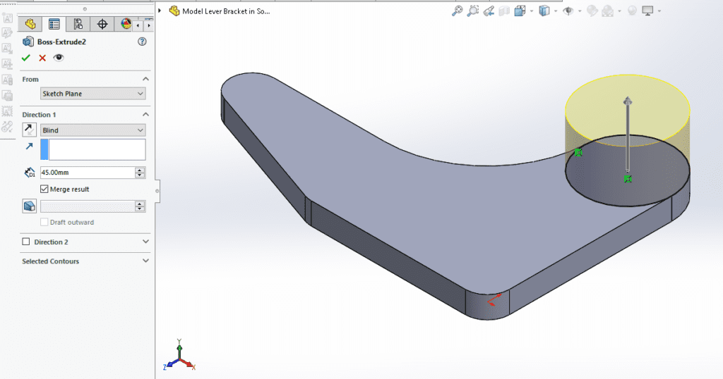 Model Lever Bracket in SolidWorks : (Gallery Serial No.19) – Mechnexus