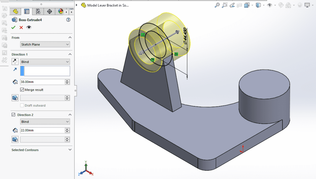 Model Lever Bracket in SolidWorks : (Gallery Serial No.19) – Mechnexus