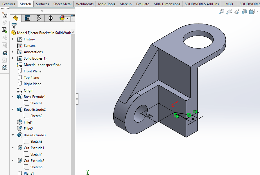 Model Ejector Bracket in SolidWorks – Mechnexus
