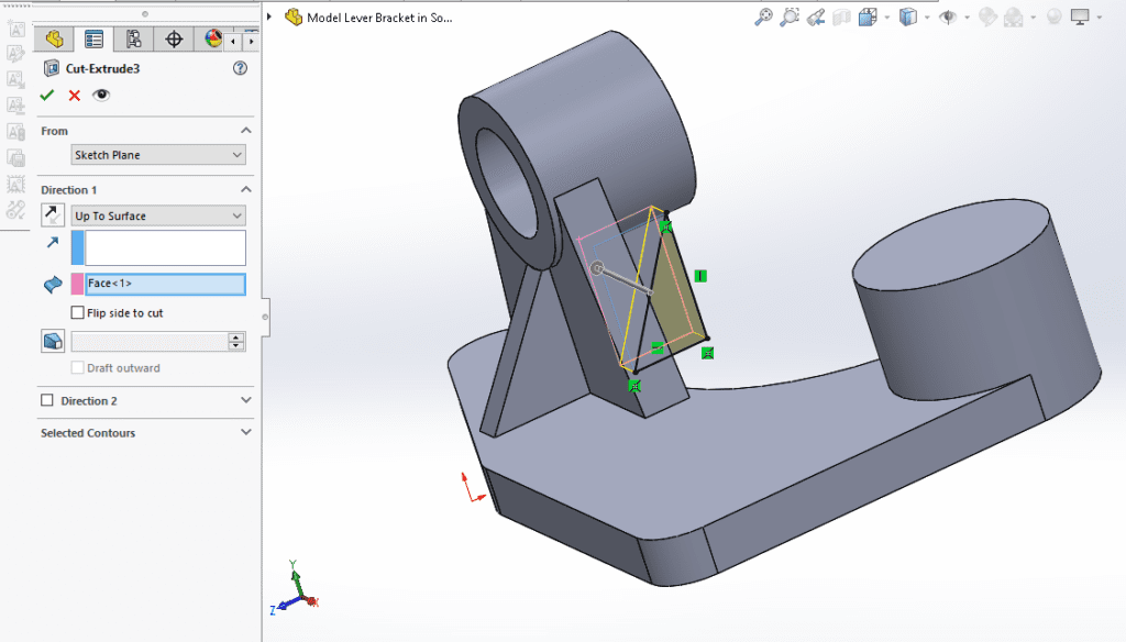 Model Lever Bracket in SolidWorks : (Gallery Serial No.19) – Mechnexus