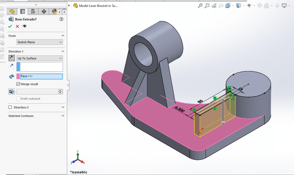 Model Lever Bracket in SolidWorks : (Gallery Serial No.19) – Mechnexus