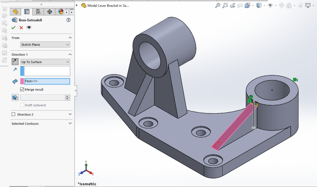 Model Lever Bracket in SolidWorks : (Gallery Serial No.19) – Mechnexus