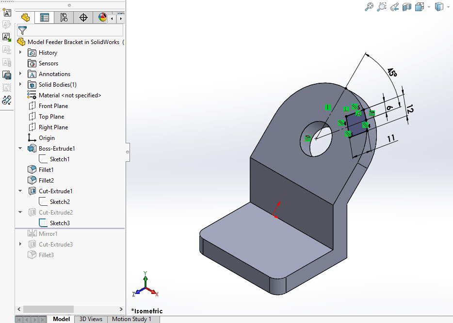 Model Feeder Bracket in SolidWorks – Mechnexus
