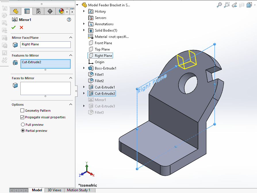 Model Feeder Bracket in SolidWorks – Mechnexus