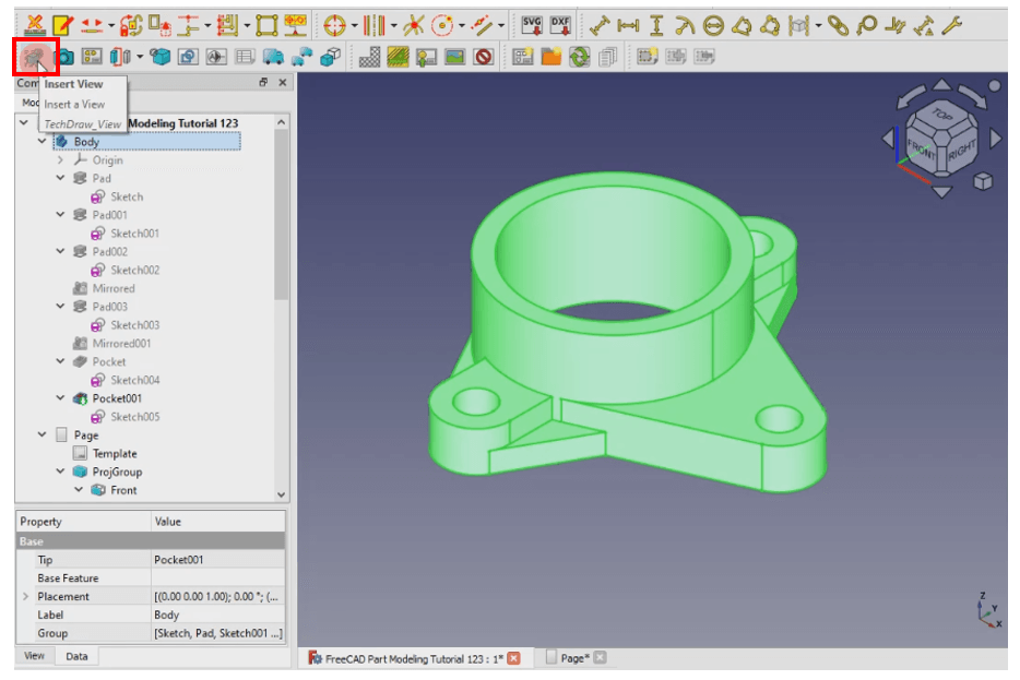 Add Active 3D view in FreeCAD Drawing – Mechnexus