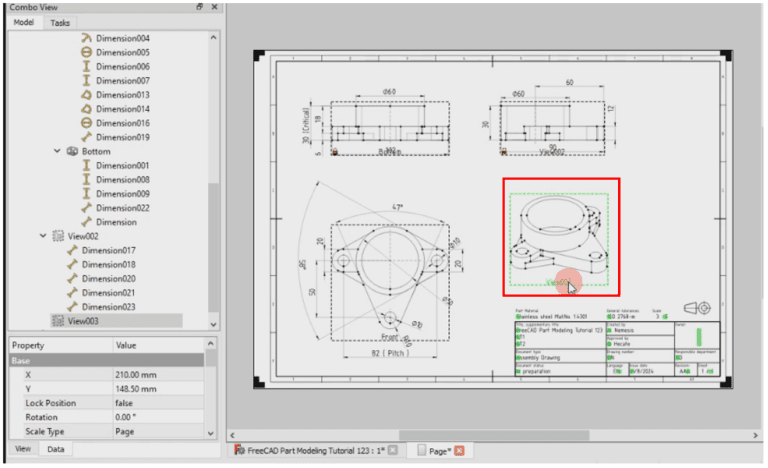 Add Active 3D view in FreeCAD Drawing – Mechnexus