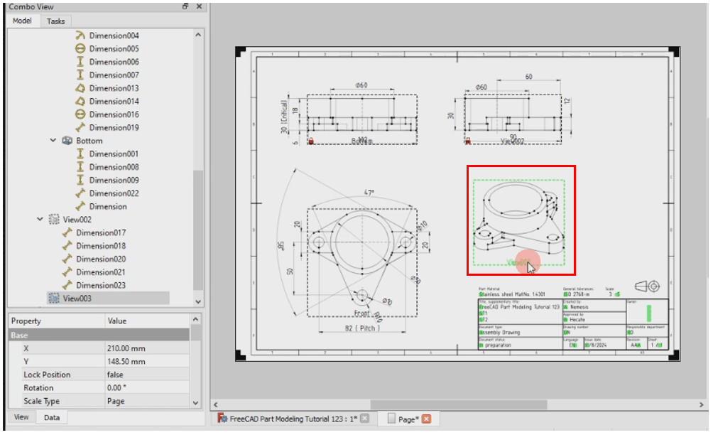 Add Active 3D view in FreeCAD Drawing – Mechnexus
