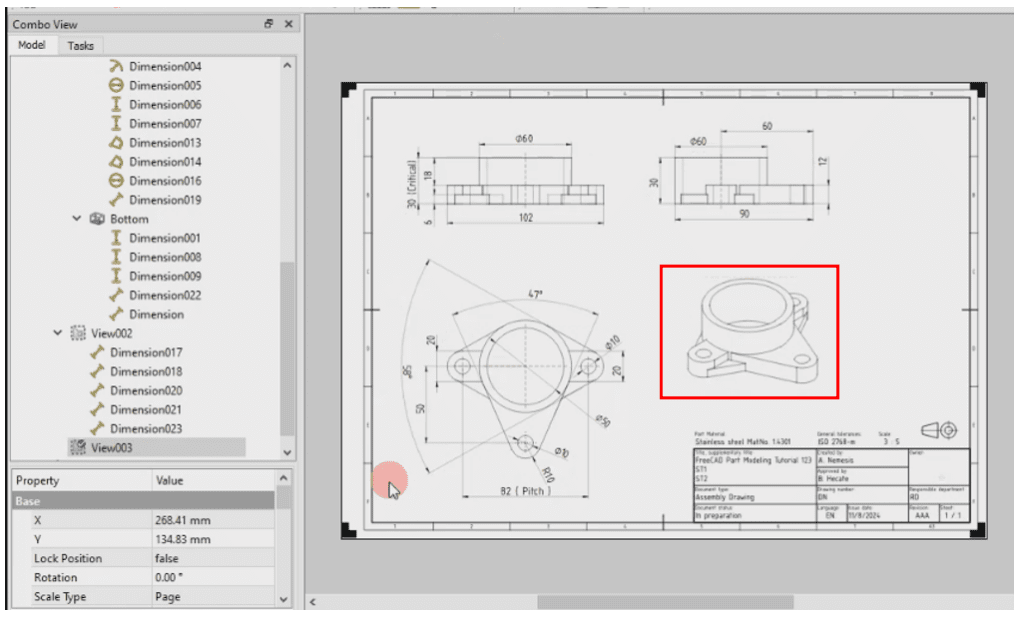 Add Active 3D view in FreeCAD Drawing – Mechnexus