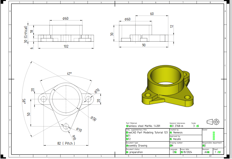 Add Active 3D view in FreeCAD Drawing – Mechnexus